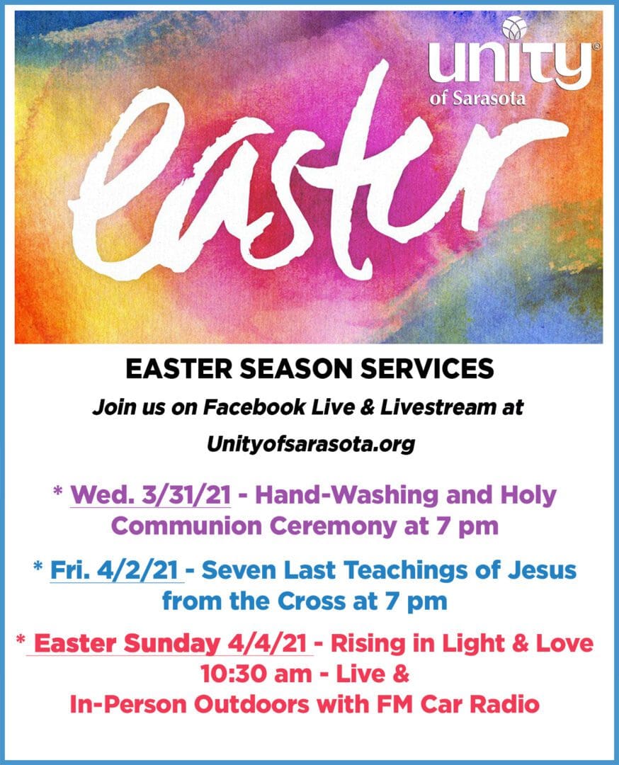 Holy Week Affirmations 2021 - Unity of Sarasota